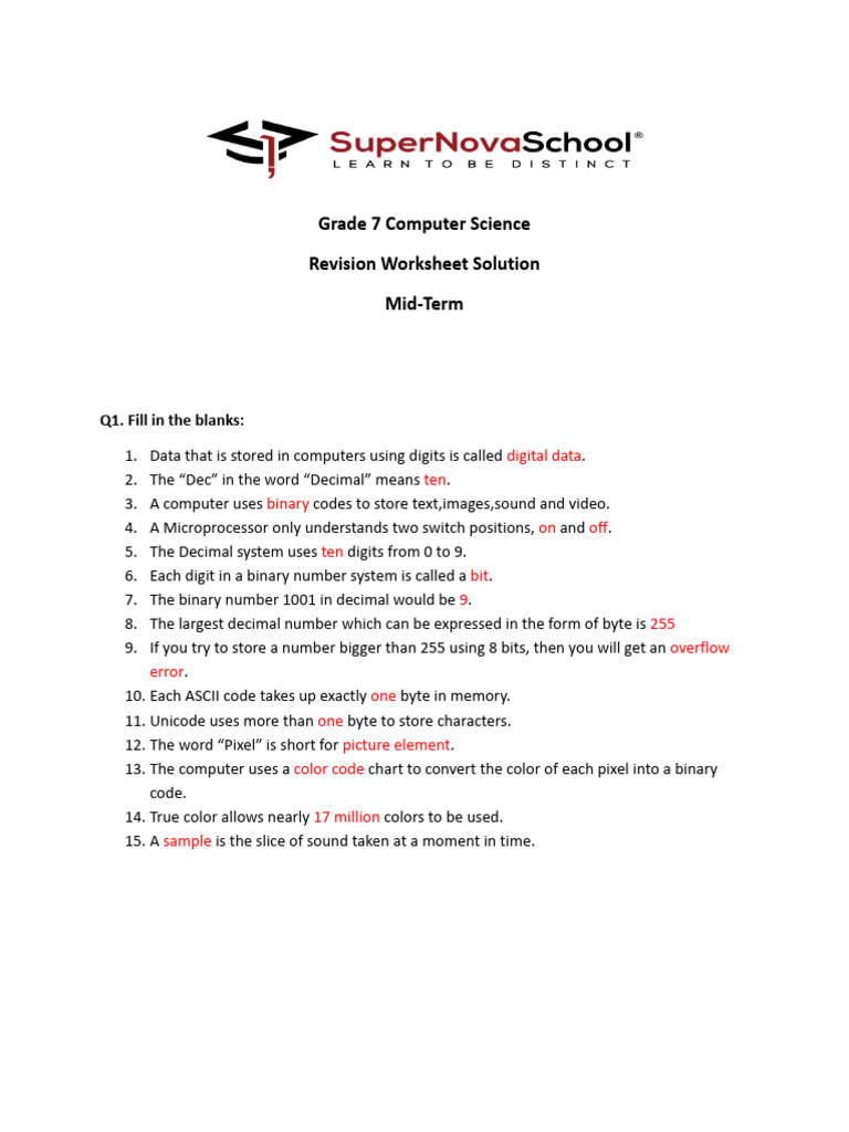 Grade 7 Computer Science Mid-Term Solutions | PDF | Ransomware | Malware