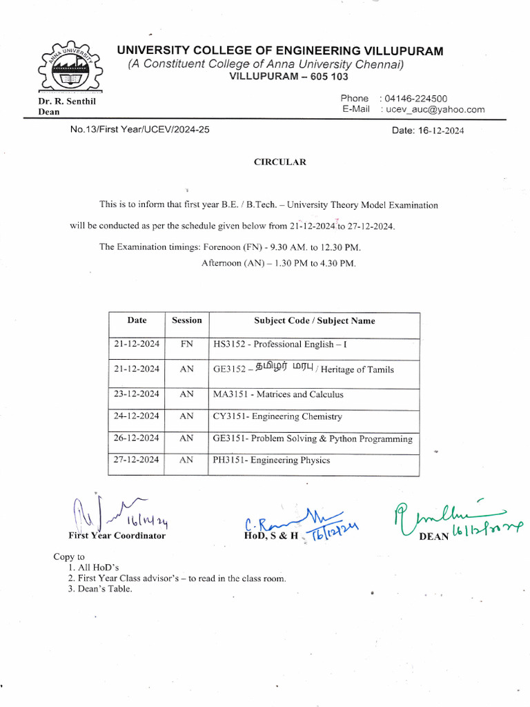 First Year Model Exam | PDF
