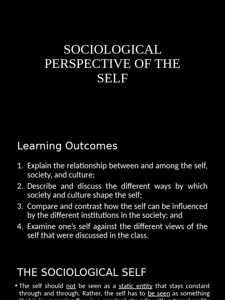Sociological Perspective of The Self | PDF | Socialization | Psychology
