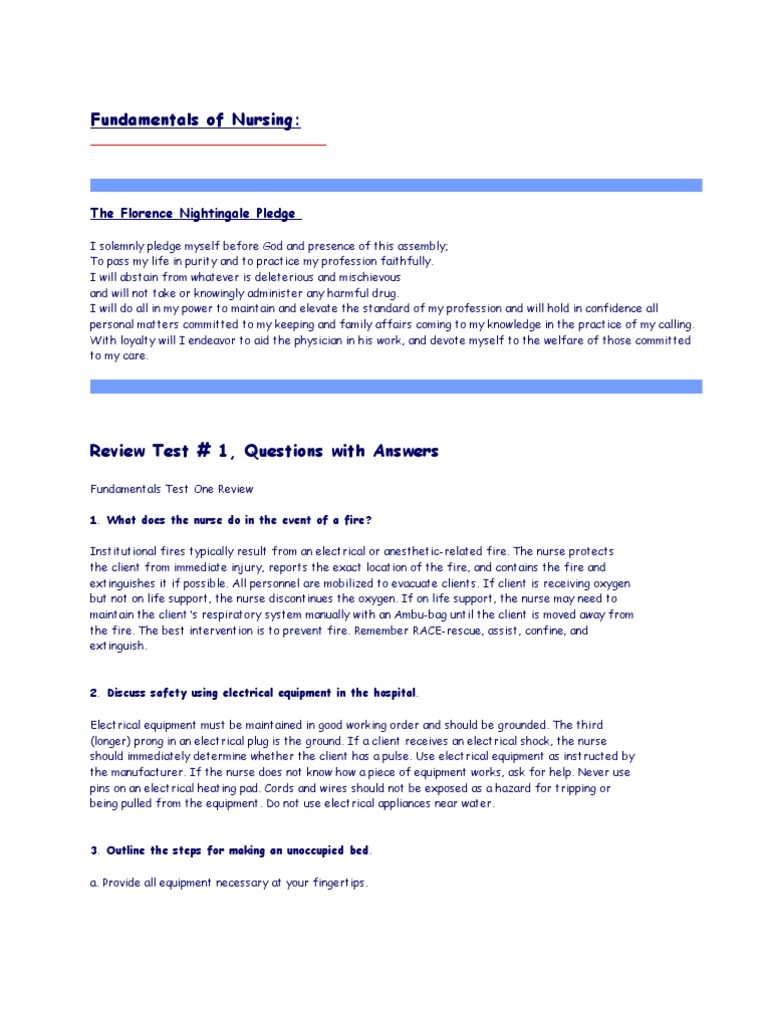 Fundamentals of Nursing:: The Florence Nightingale Pledge