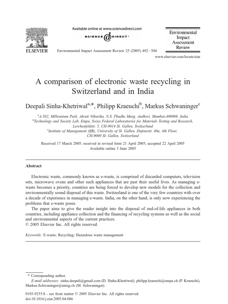 E WASTE Recycling | PDF | Electronic Waste | Recycling