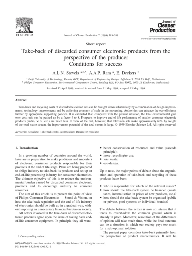 Take Back | PDF | Electronic Waste | Recycling