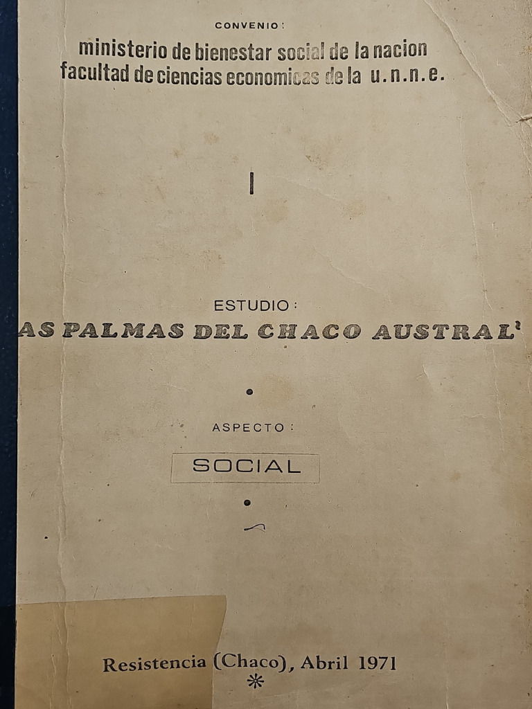 Las Palmas Del Chaco Austral (Aspecto Social) | PDF