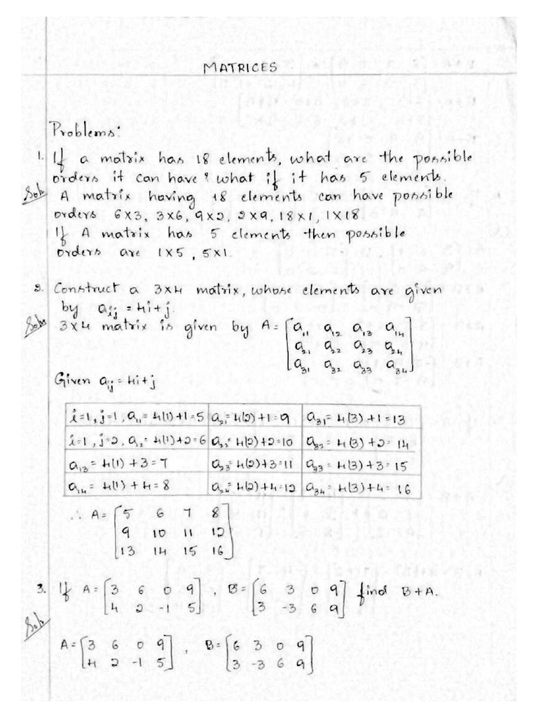 Unit III Solution Bank - Matrix | PDF
