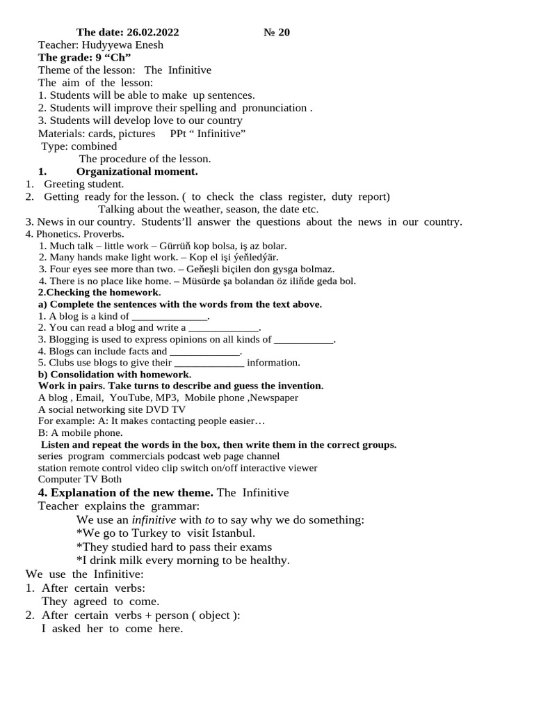 the Infinitive | PDF | Linguistic Morphology | Language Mechanics