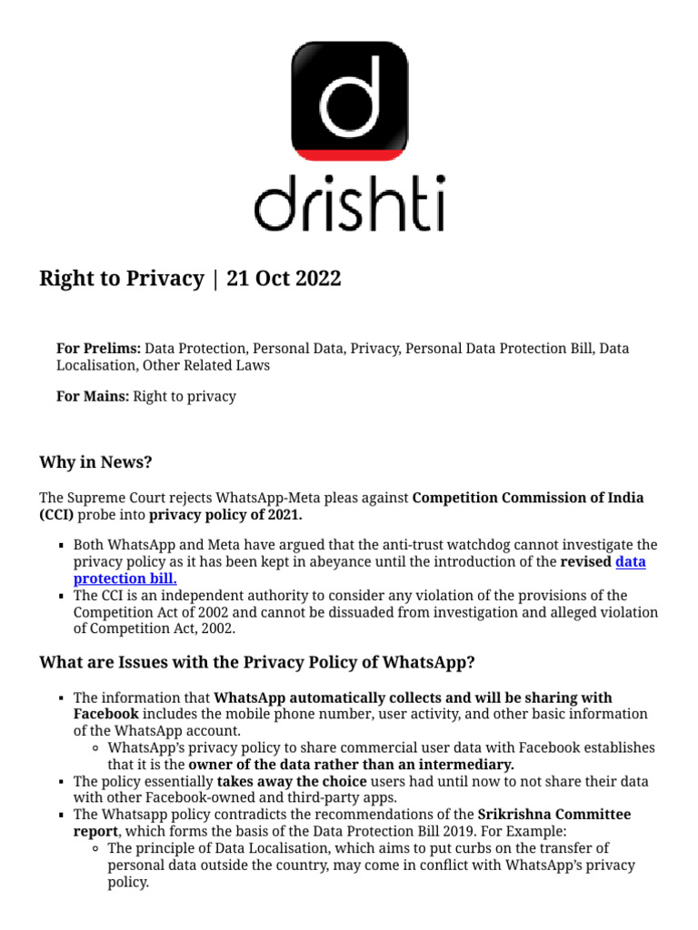 right to privacy | PDF | Privacy | Right To Privacy