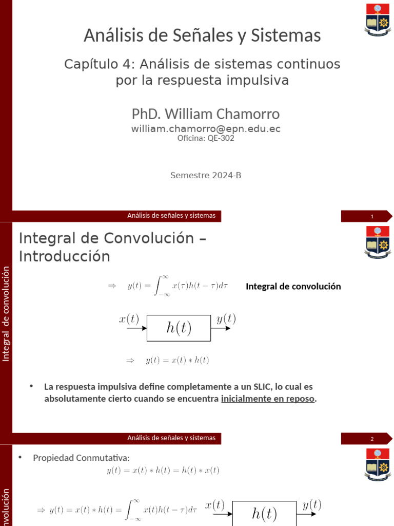 Análisis de Sistemas Continuos y Convolución | PDF | Circunvolución ...