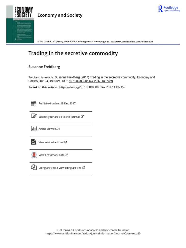 Susanne Freidberg - Trading in The Secretive Commodity | PDF | Futures Contract | Hedge (Finance)