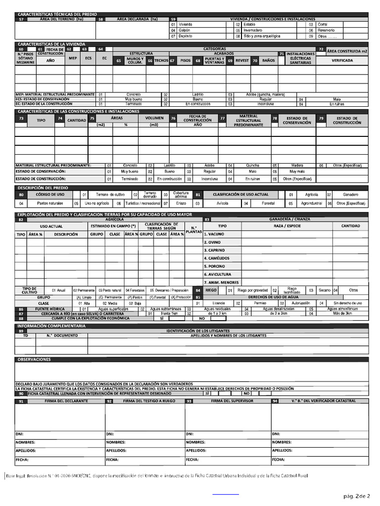 Ficha Catastral Corregido | PDF