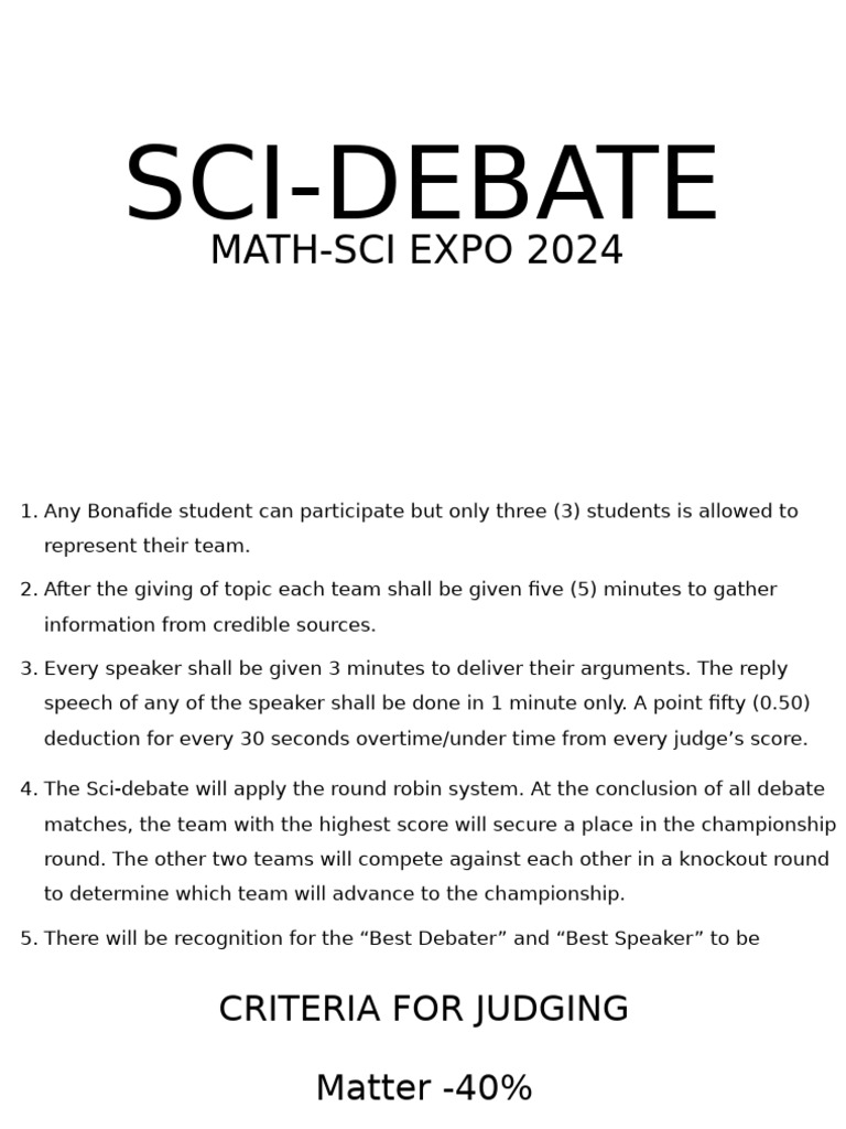 Sci Debate Motions | PDF