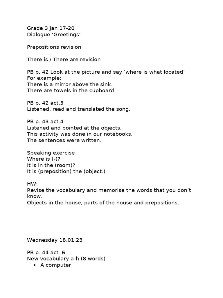 Grade 3 Vocabulary and Grammar Review | PDF