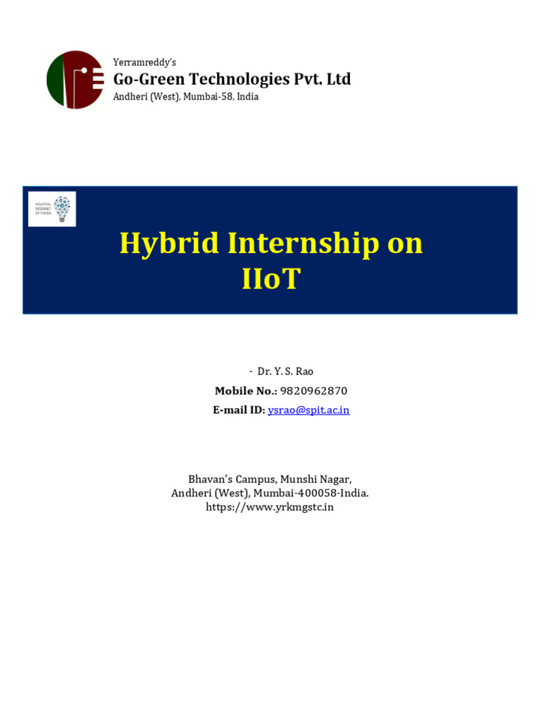 Hybrid IIoT Internship Program | PDF | Internet Of Things | Computing
