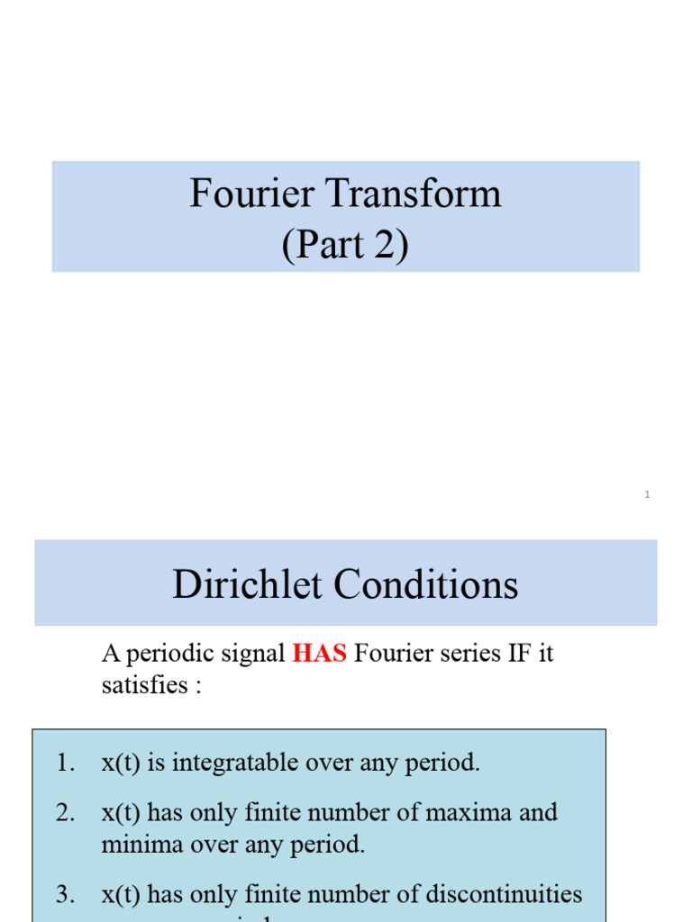 W11 - Fourier Transform (Part 2) | PDF | Fourier Series | Fourier Analysis