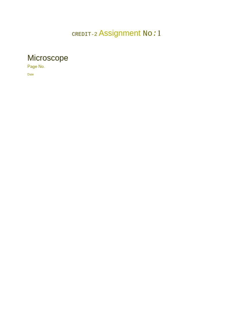 Microbiology Credit 2 Assignment | PDF | Microscopy | Microscope