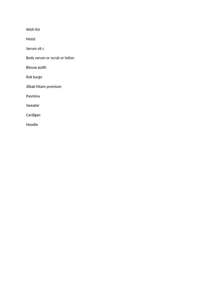 Wish List-WPS Office | PDF