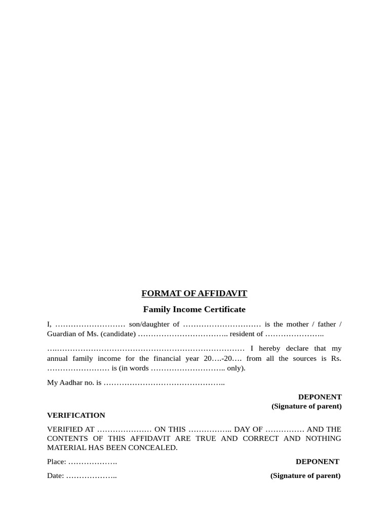 Format of Affidavit | PDF