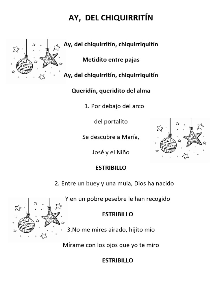 "Ay, del Chiquirritín: Villancico Tradicional" | PDF