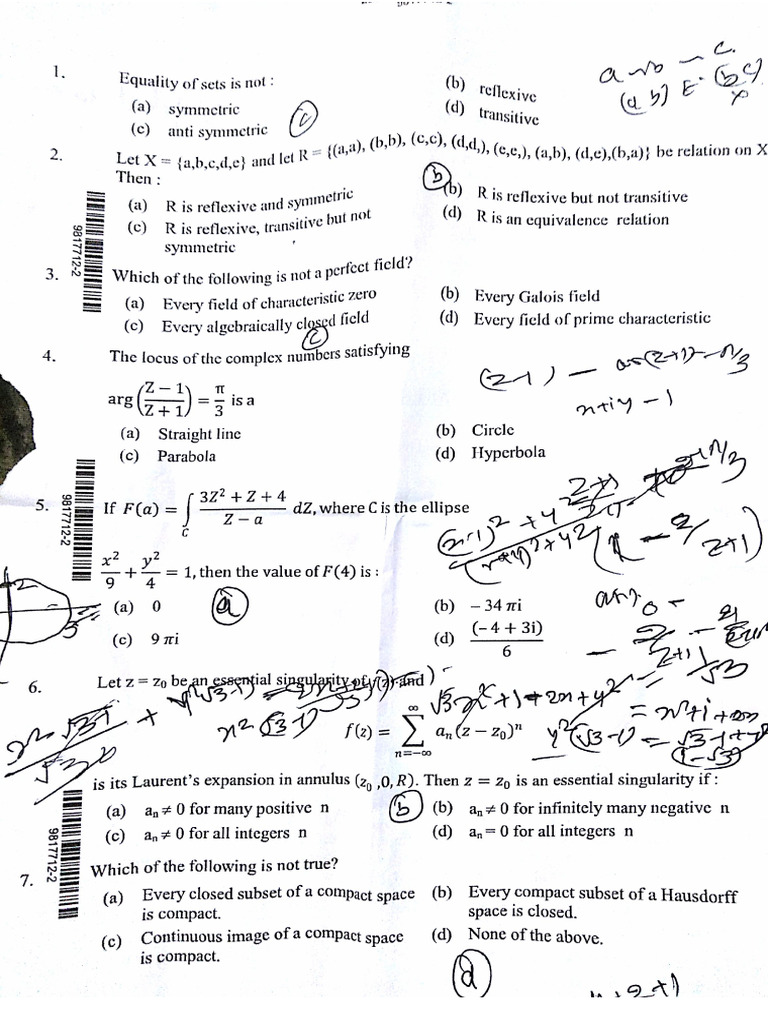 AMU PHD Mathematics 2021 | PDF