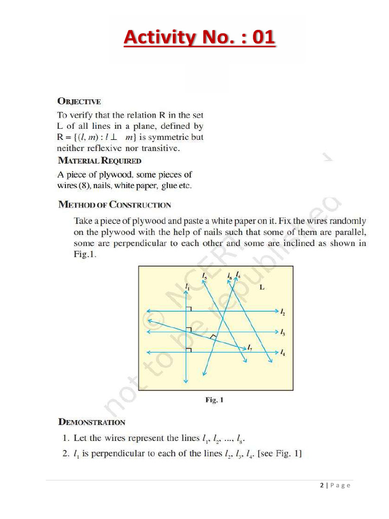 Maths Activity 1-5 For Term-1 | PDF