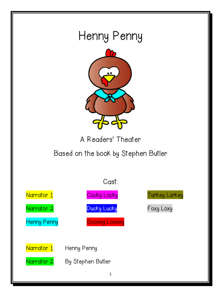 Henny Penny: A Readers' Theater Script | PDF