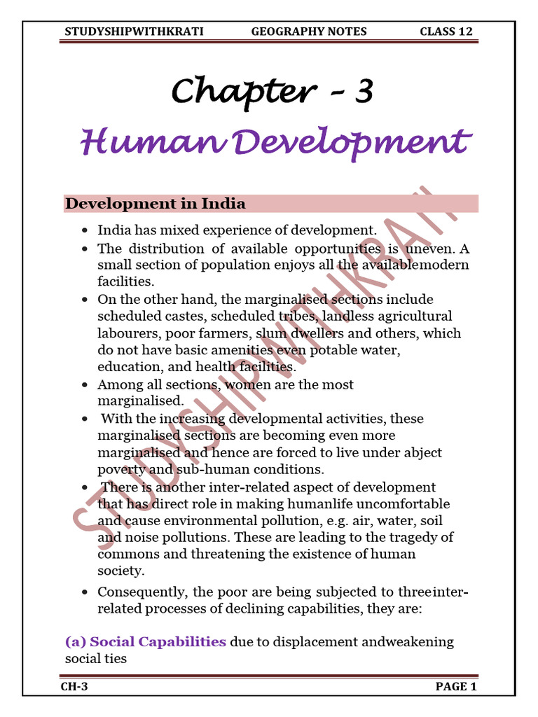 Swk Book 2 Ch 3 Human Development | PDF | Literacy | Poverty