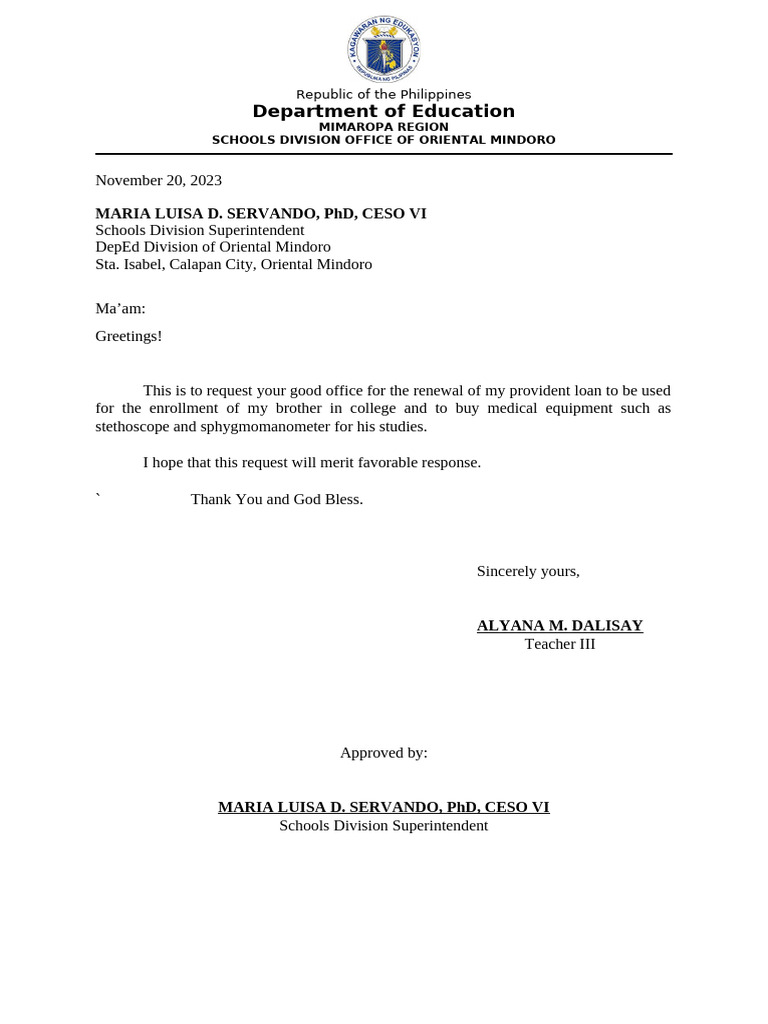 Provident Renewal Request Letter | PDF