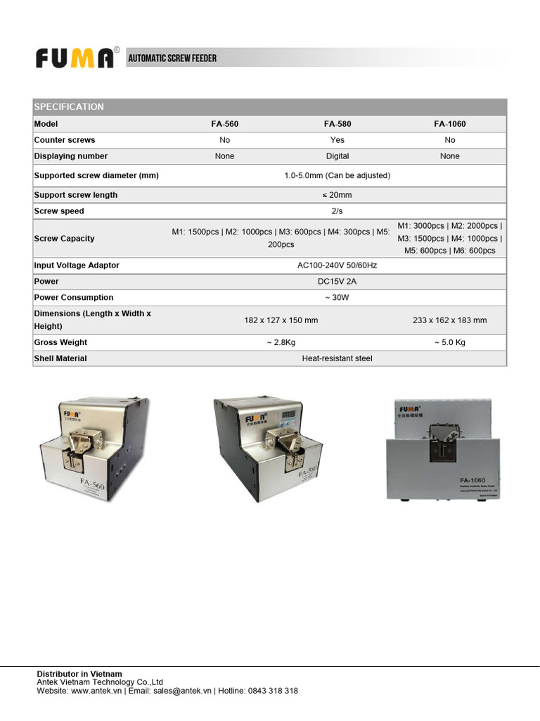 FA560 580 1060 Series | PDF