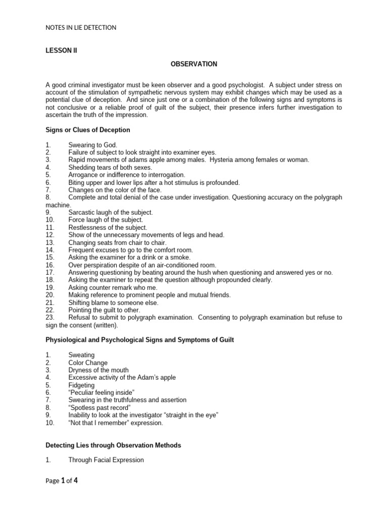 LESSON-II (1) | PDF | Polygraph