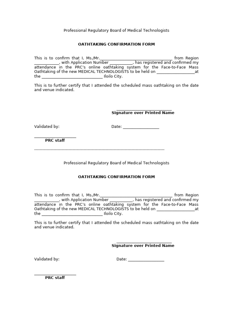 Annex-A-Oathtaking-Confirmation-Form 2 | PDF