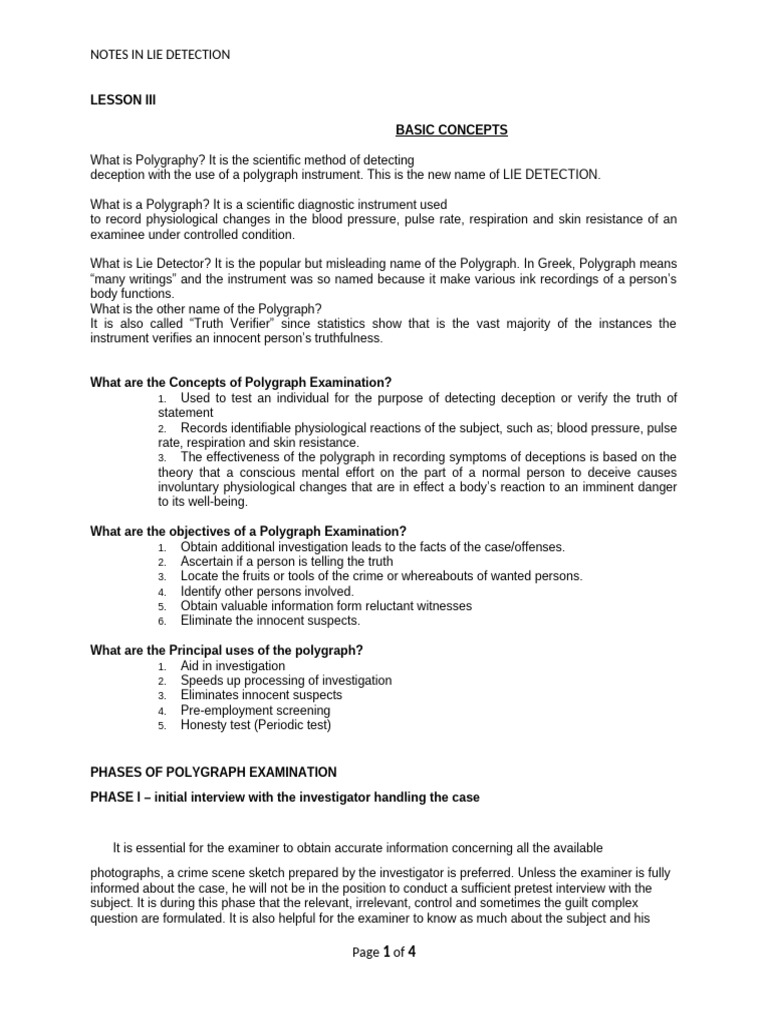 Lesson III | PDF | Polygraph | Psychology