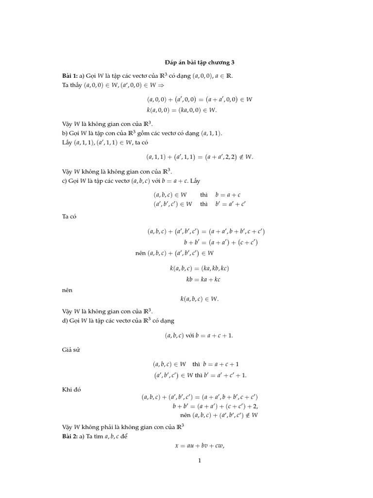 Dap An BT Chuong 3 | PDF