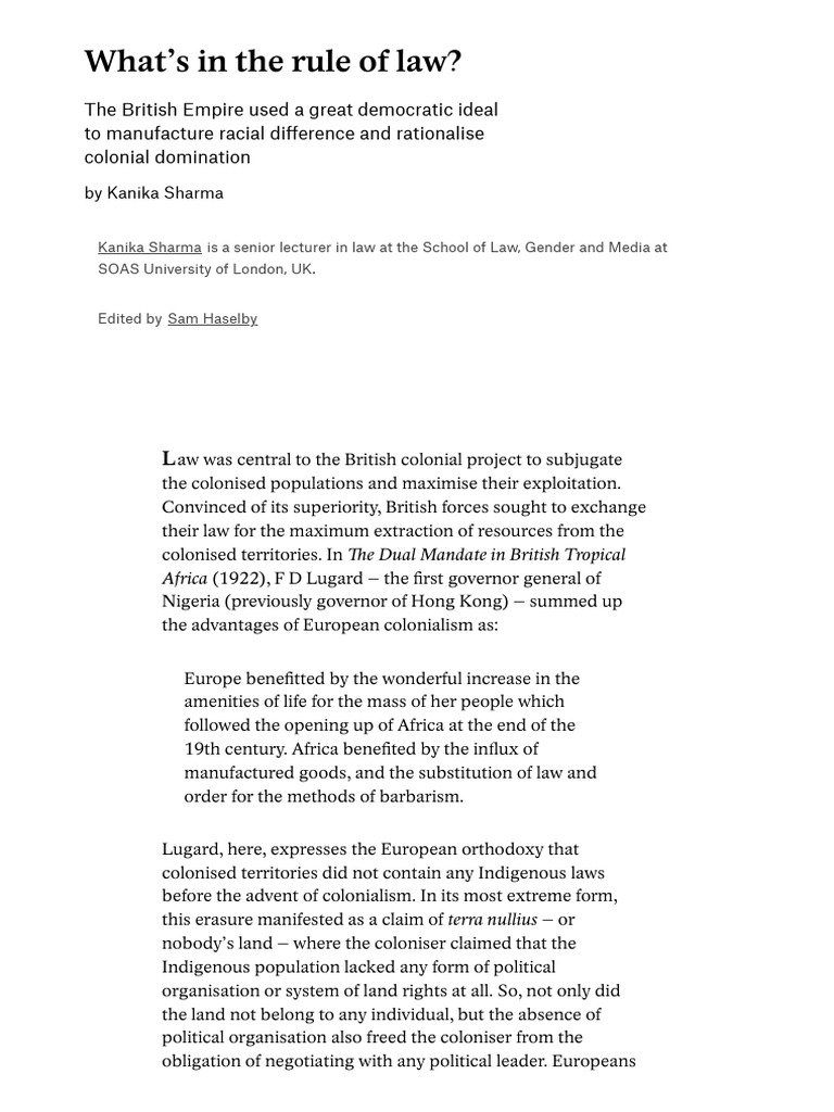 The rule of law and racial difference in the British Empire _ Aeon ...