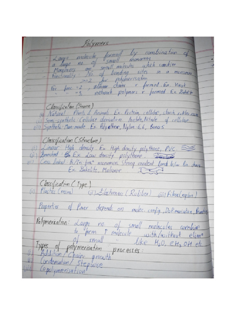 Polymers Notes Corrected | PDF