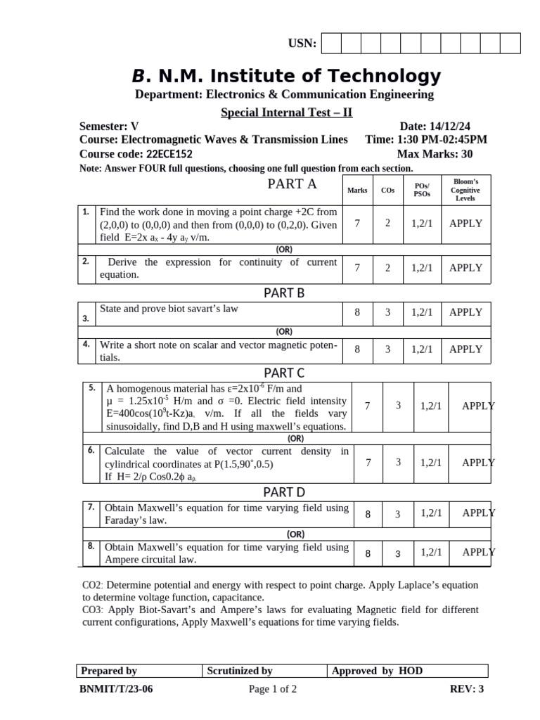 Electromagnetic Waves Test II Guide | PDF | Maxwell's Equations ...