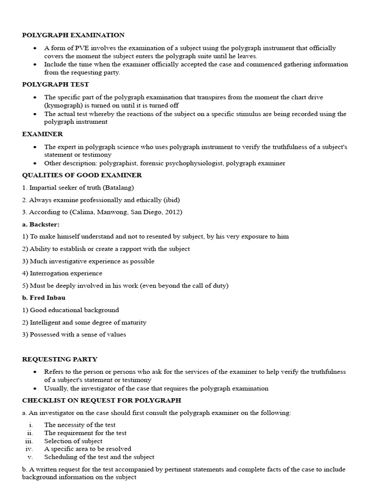 CHAPTERVII-POLYGRAPHEXAMINATION | PDF | Polygraph | Psychology