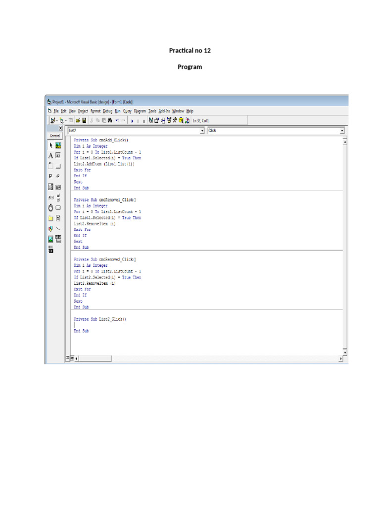 vb Cs1 prac no.12 | PDF