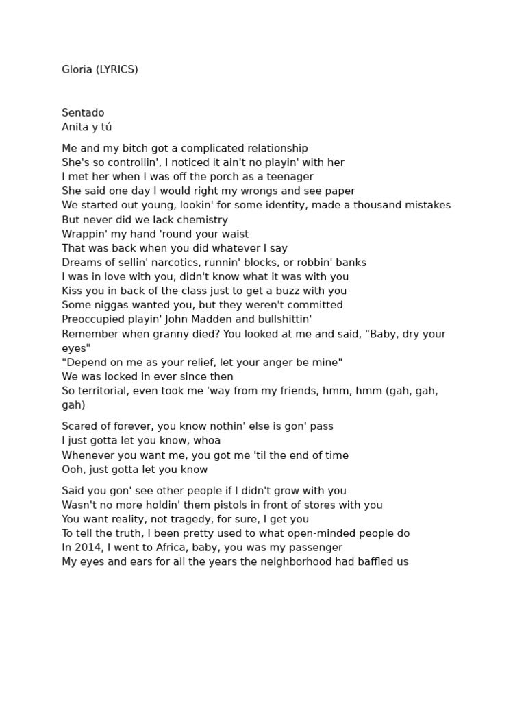 Gloria (Lyrics) | PDF