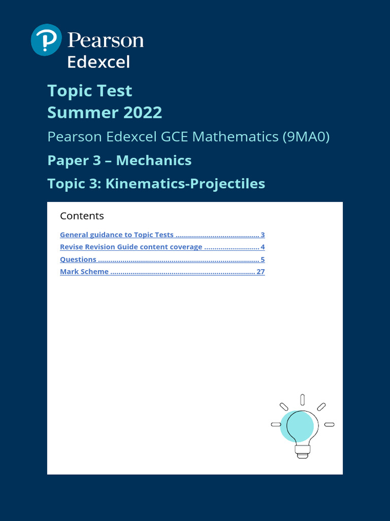 Edexcel A Level Maths Mechanics Test | PDF
