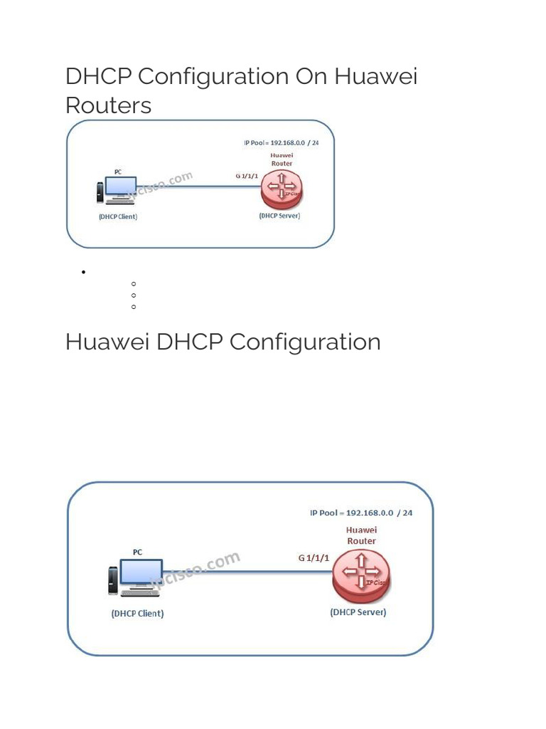 DHCP Configuration On Huawei Routers | PDF