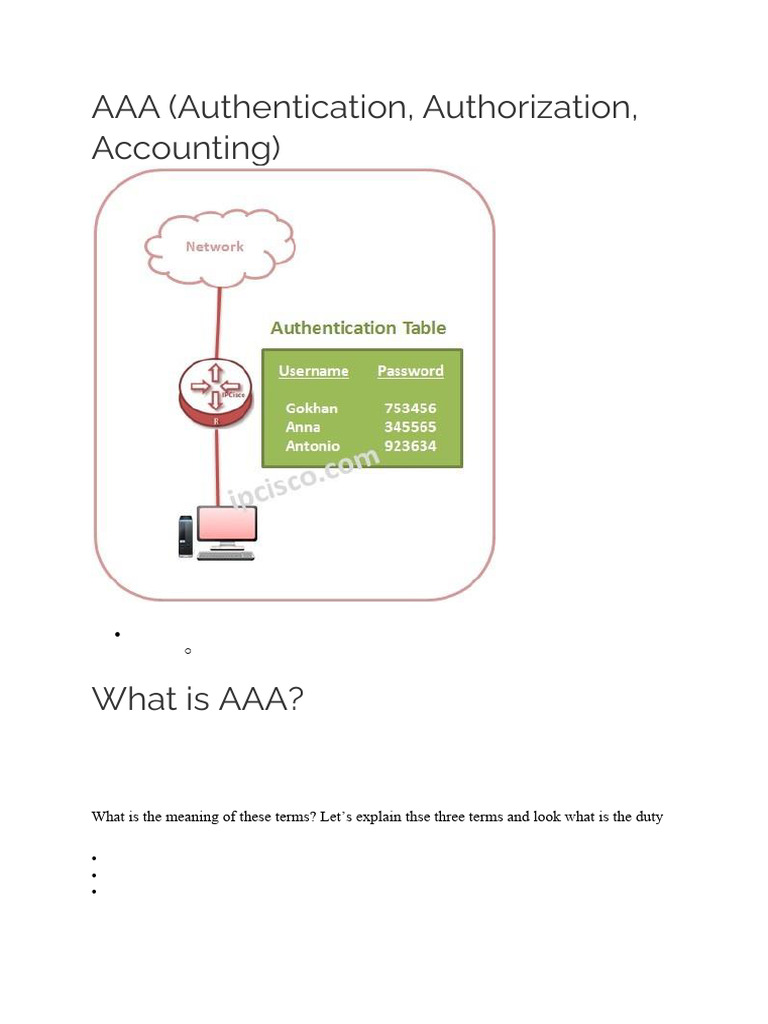 Aaa Authentication Authorization Accounting Pdf