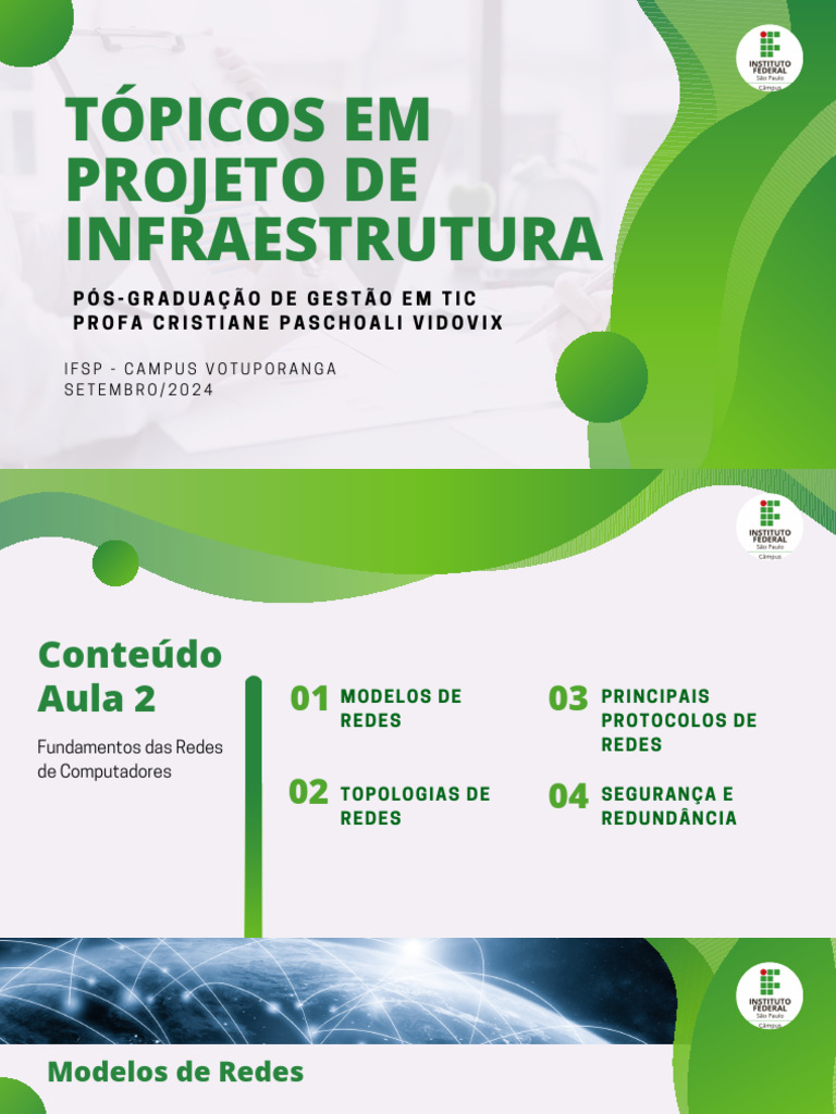 Tópicos em Infraestrutura-Aula02 | PDF | Rede de computadores | Suíte de protocolo de internet