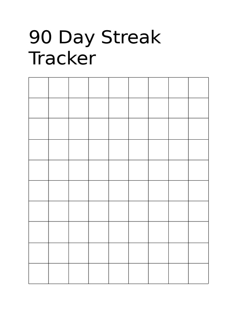 90 Day Streak Tracker | PDF