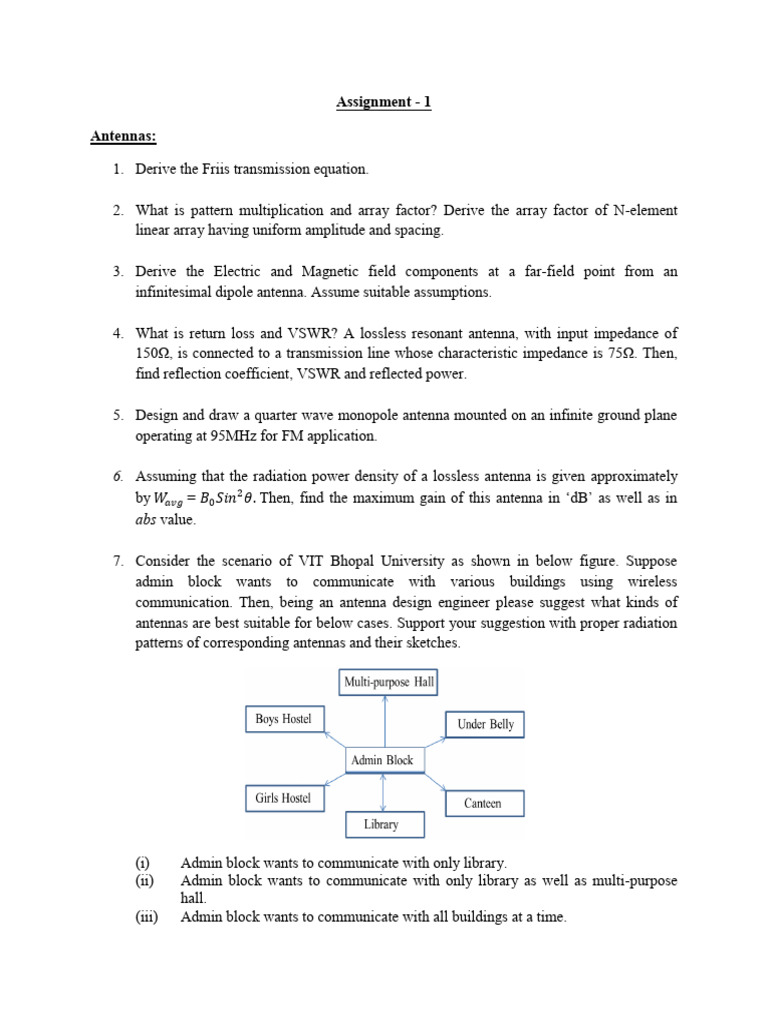Assignment 1 Pdf Antenna Radio Radiation 