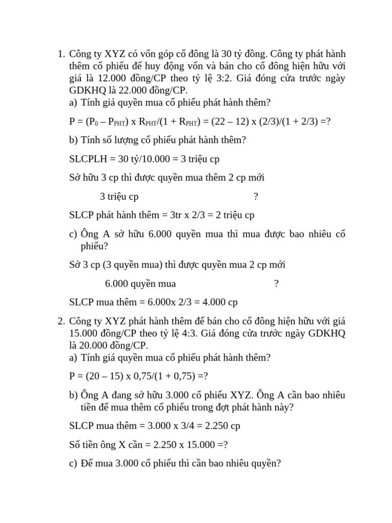 Bai Tap C1 - TTCK | PDF