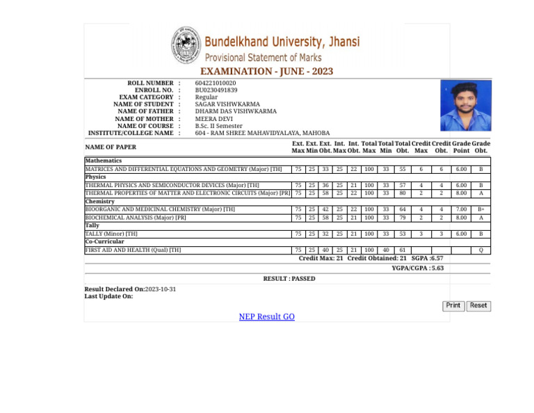 2 ND Sem Result | PDF