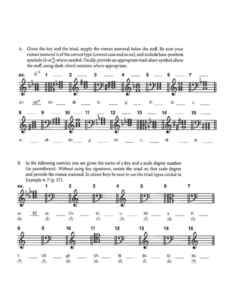 Music Theory Diatonic Triad Practice | PDF