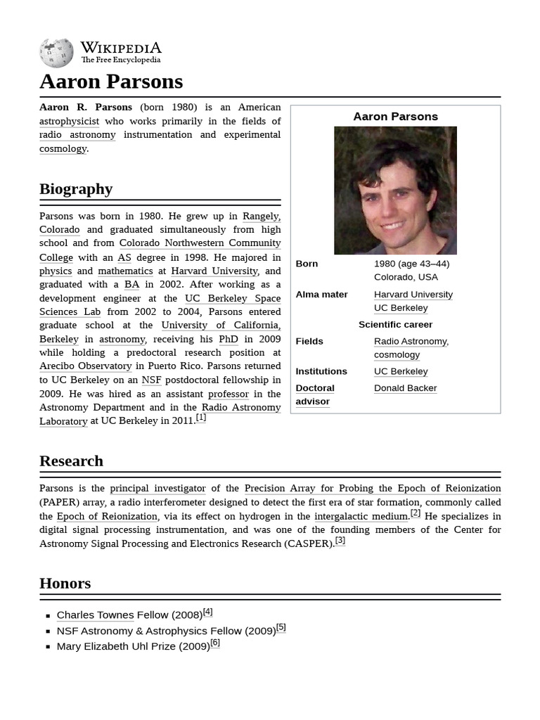 Aaron_Parsons | PDF | Astronomy | Astrophysics