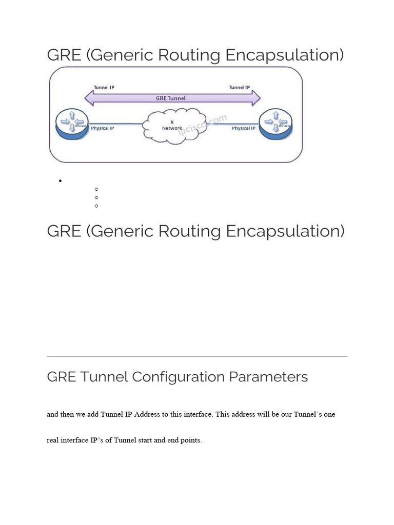 GRE (Generic Routing Encapsulation) | PDF