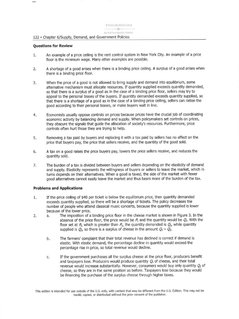 Chapter 6 Review Question Answer Key | PDF
