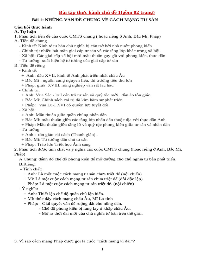 Bài-tập-chủ-đề-1-Sử-11 (1) 2 | PDF